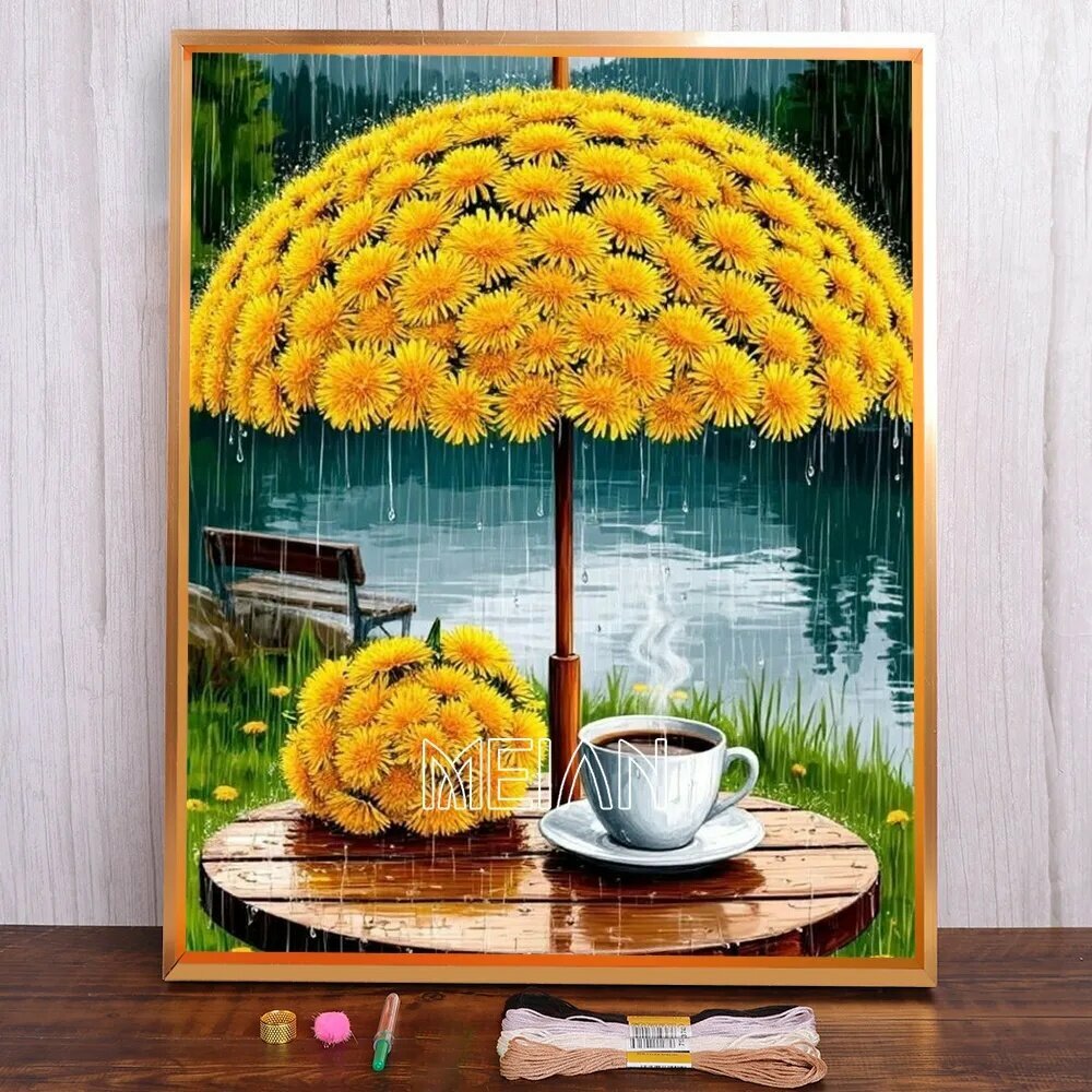 MEIAN Набор для вышивания,30x40CM,14CT, Цветочный зонт
