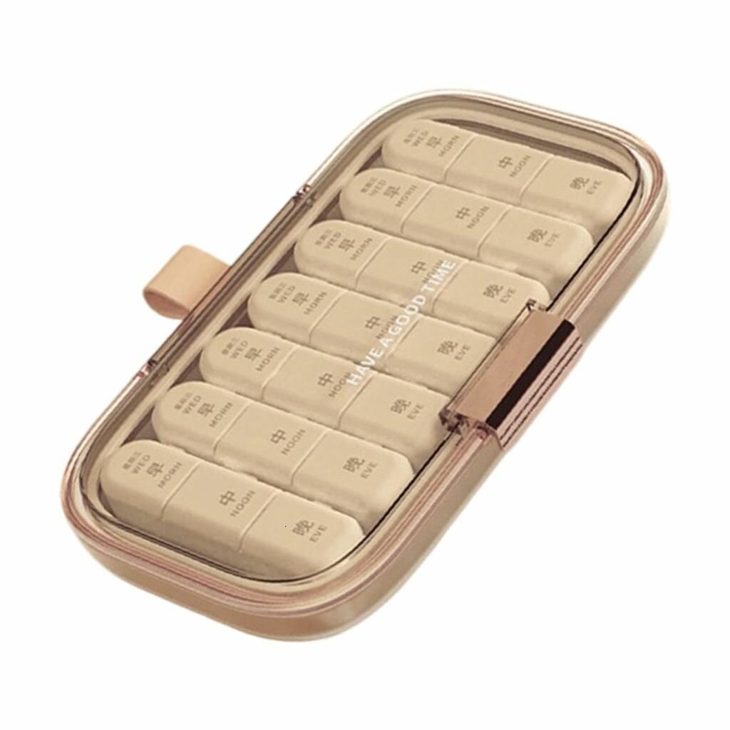 7-дневный контейнер для лекарств с герметичными силиконовыми перегородками на 21 отсек, Румяна порошок