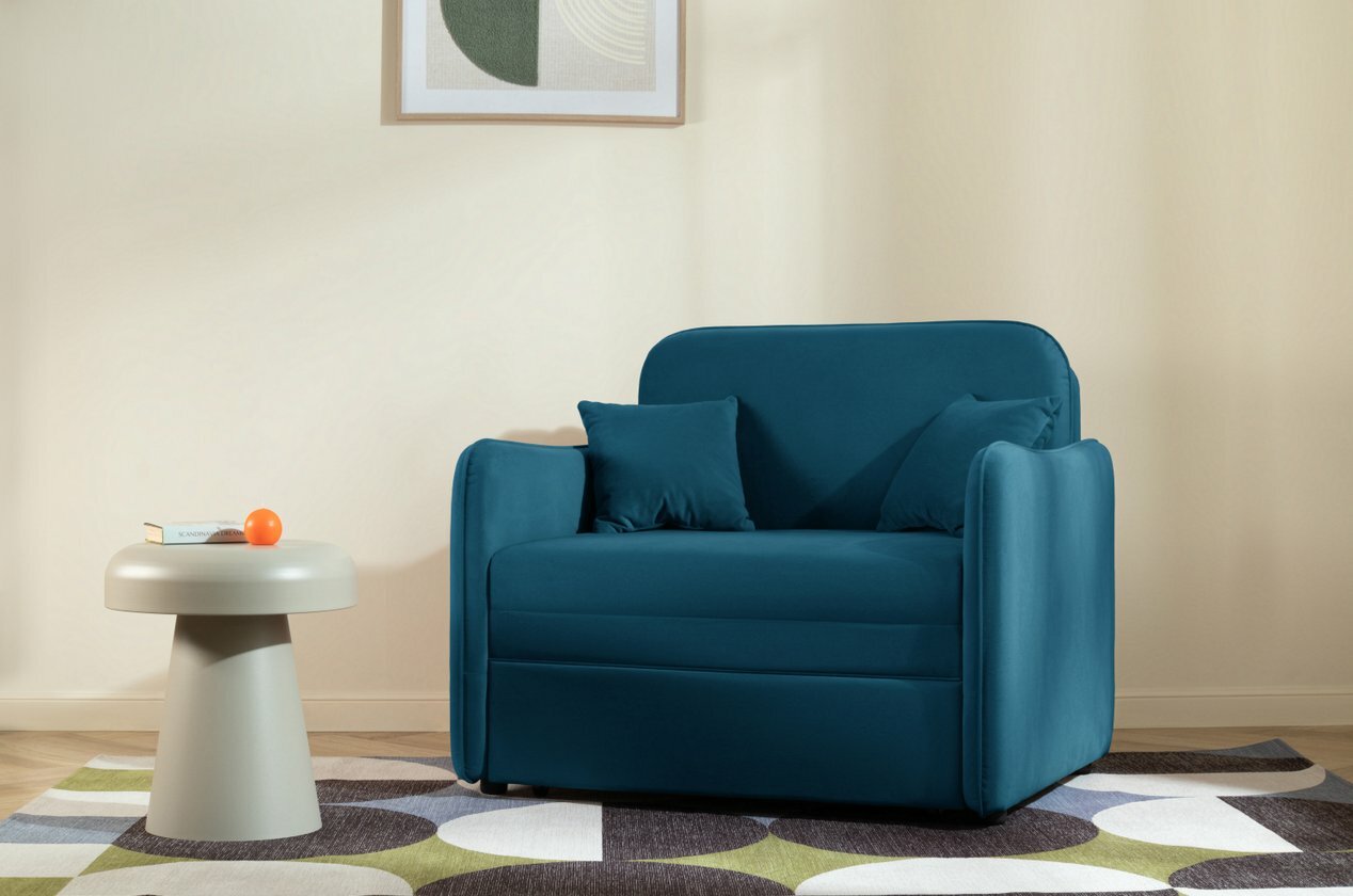 Кресло-кровать Кейсес Velvet Navy Blue, divan.ru, 102x78x87, синий, велюр