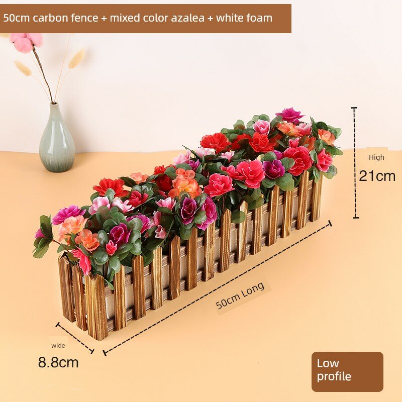 Искусственные цветы азалии для ограждений, перил, подоконников, декора дома, перегородок, угловых цветочных грядок,