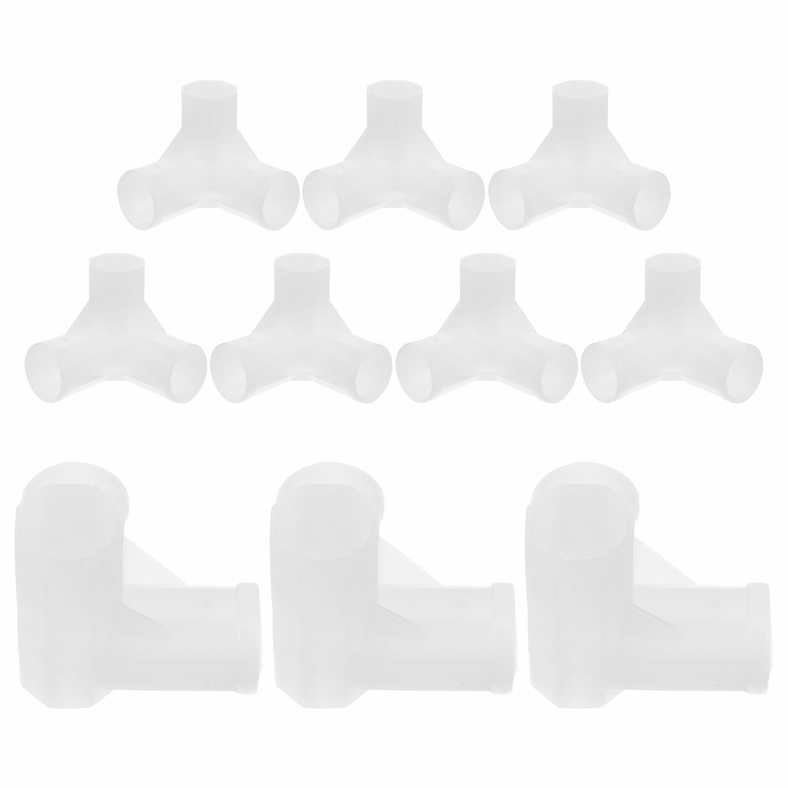 Набор из 10 пластиковых соединителей тройников для шкафных стержней, белого цвета для домашнего хранения