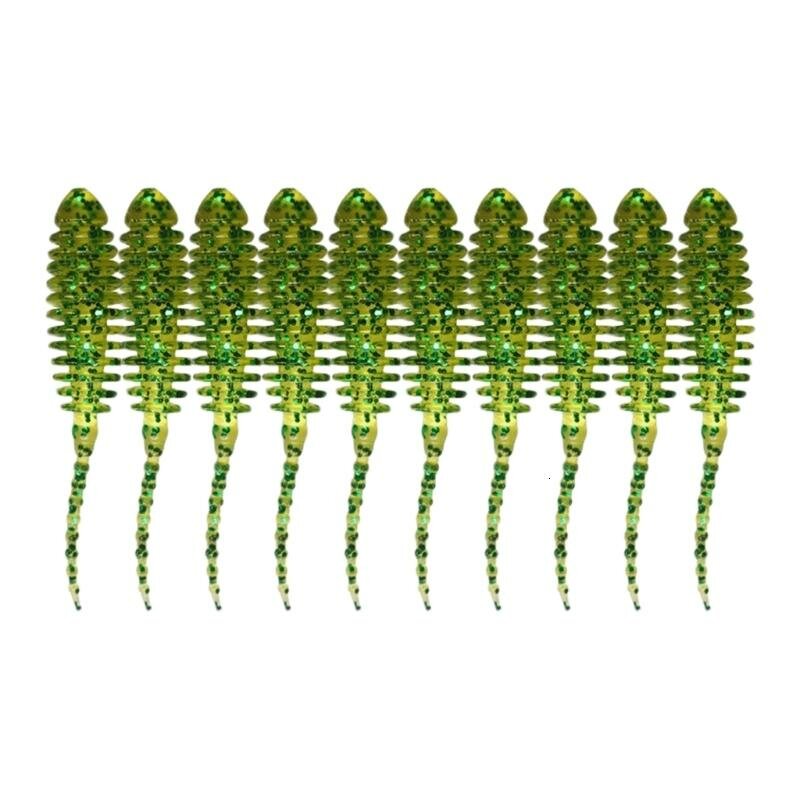 Искусственные черви для рыбалки 35мм, темно - зеленый