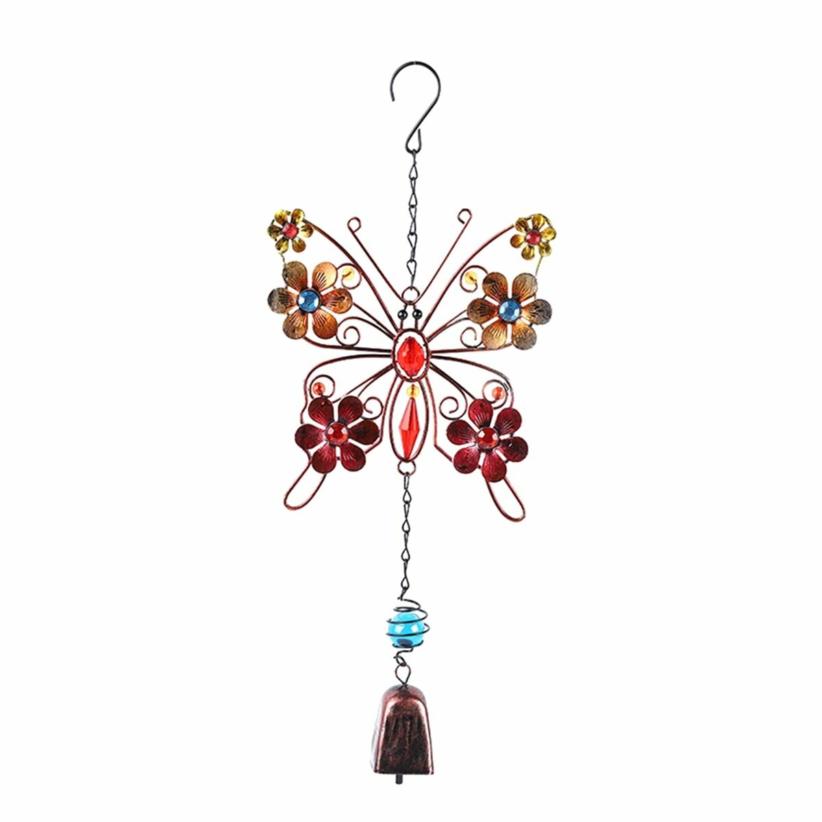 Музыкальная подвеска в виде бабочки, декор для улицы и интерьера, металлическая бабочка