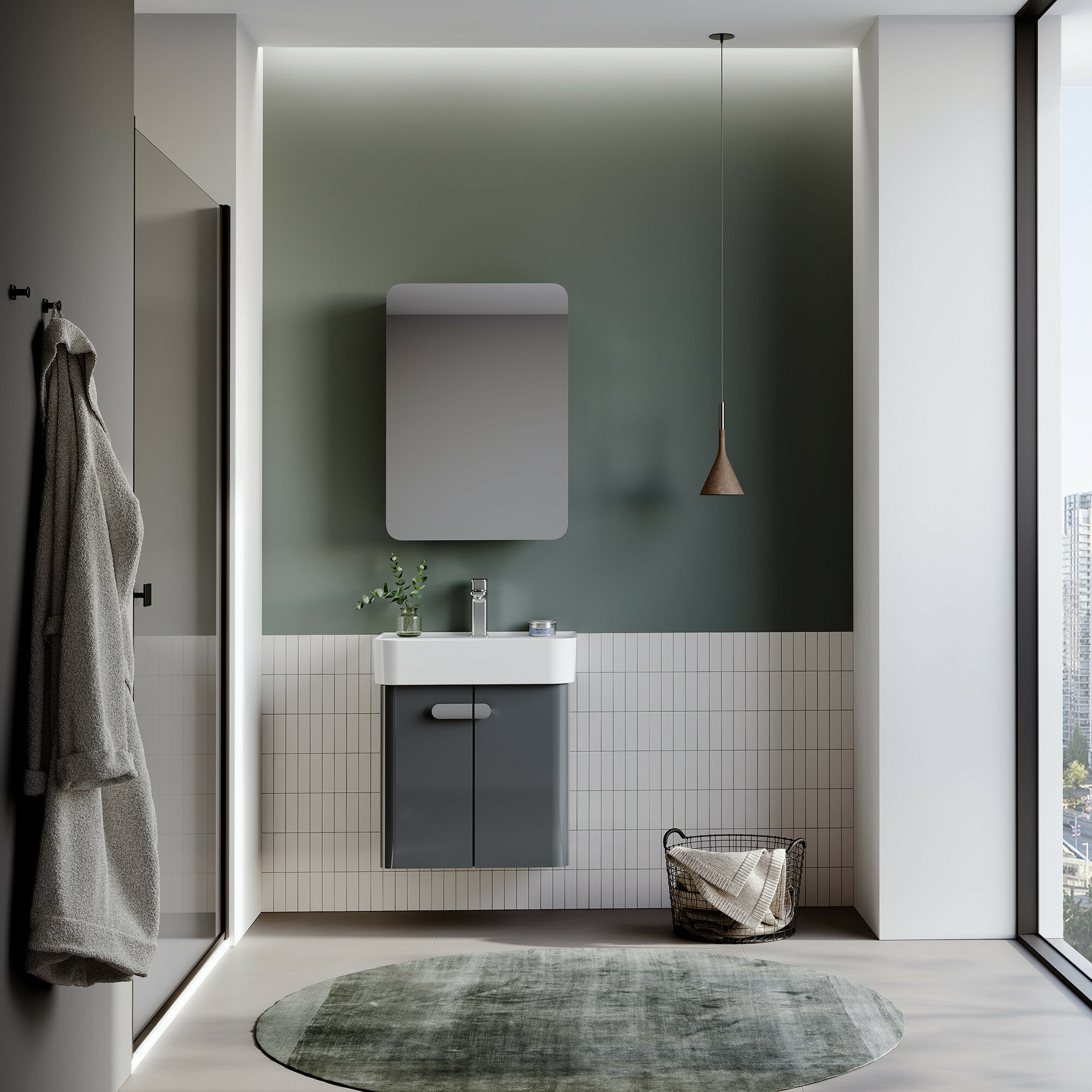 Комплект мебели Orka "Orbit", 3в1, для ванной комнаты, 55 см