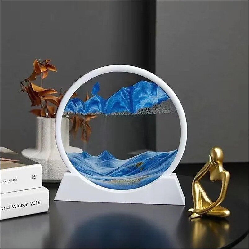 Картина песочная 3D интерьерная в белый рамке / Песочные часы антистресс / подарк