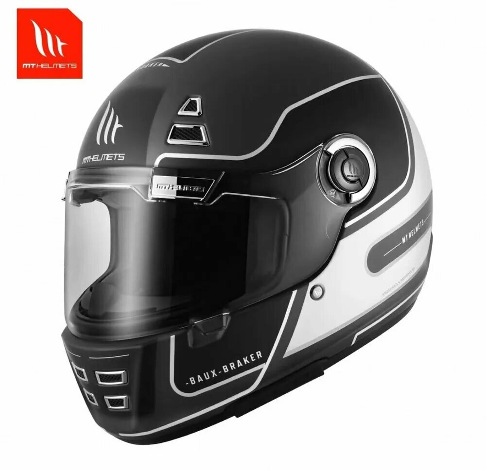 MT HELMETS Мотошлем, цвет: черный, белый, размер: L