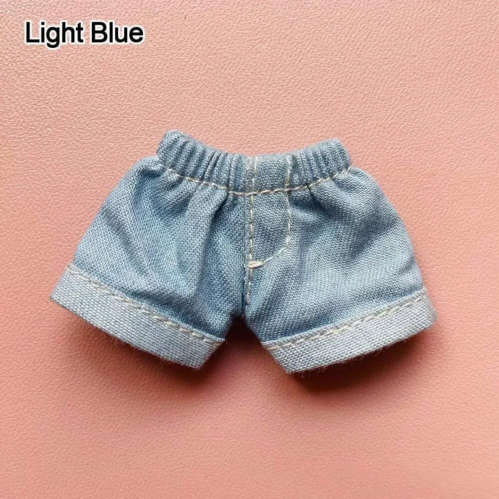Джинсовые шорты для кукол 1/11 OB11, 1/12 BJD, Light Blue