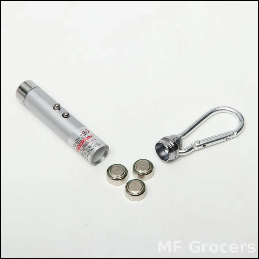 Лазерная указка для кошек и собак / Фонарик светодиодный с лазером 3 в 1 / Игрушка дразнилка для кошек