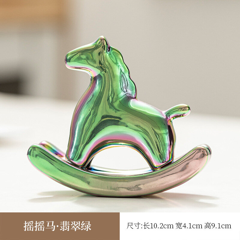 Керамическое украшение в виде лошадки-качалки, чайный столик, домашнее животное, современная мебель для офиса, милый подарок для питомца