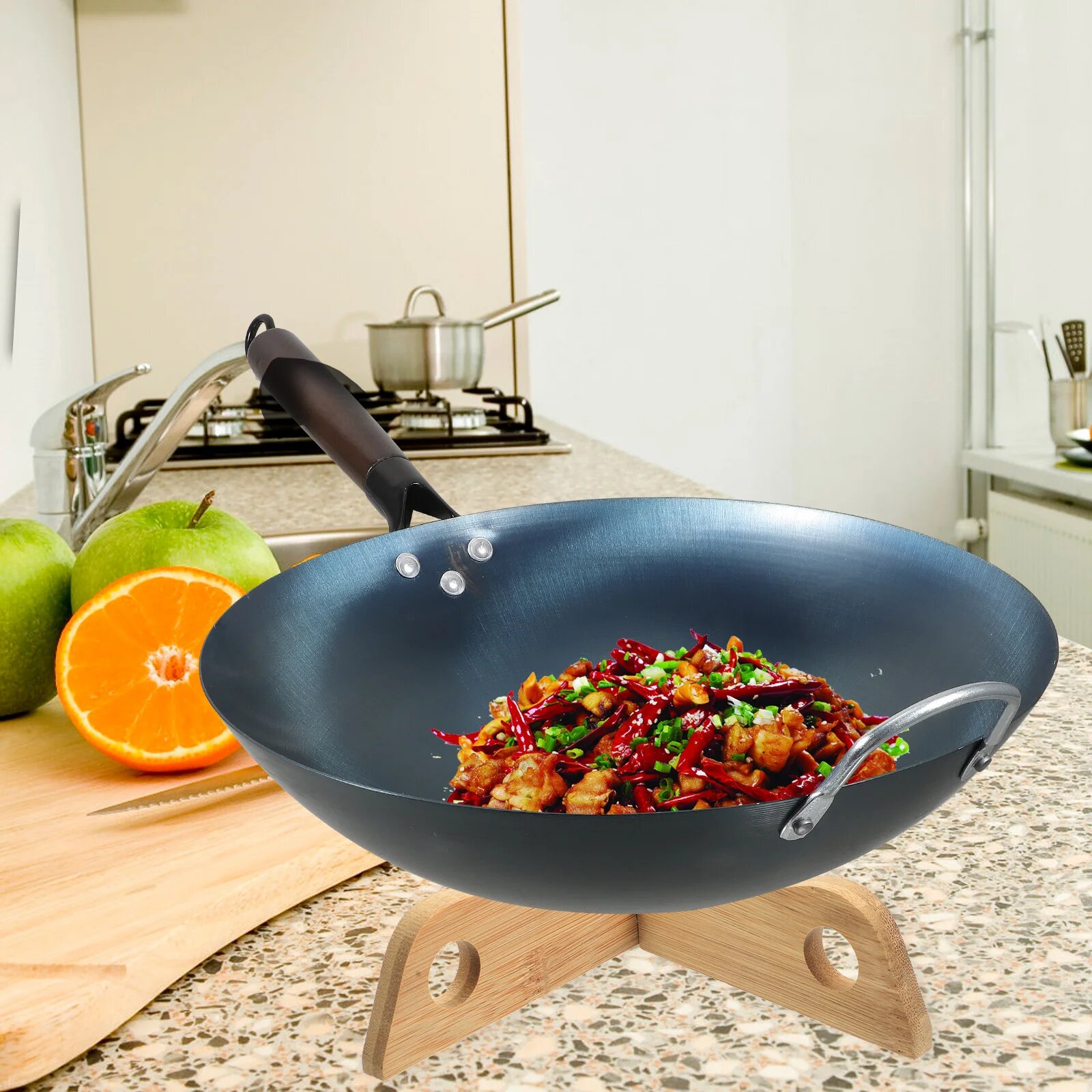 Деревянный держатель для сковород 2 шт.