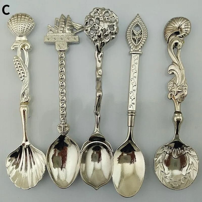 Набор вилка и ложка для салата серебристый