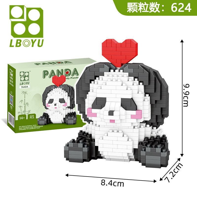 Набор строительных блоков Lepuyu Panda Hua Hua для детей, обучающая игрушка с мелкими деталями, 7642