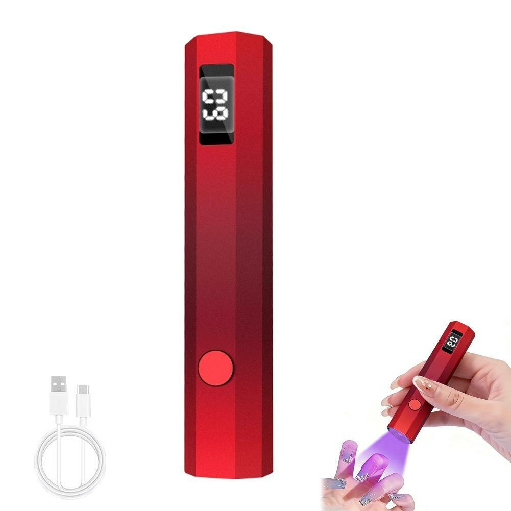 Компактная УФ-ЛЕД лампа для маникюра, быстрая сушка гель-лака, портативная аккумуляторная, с таймером