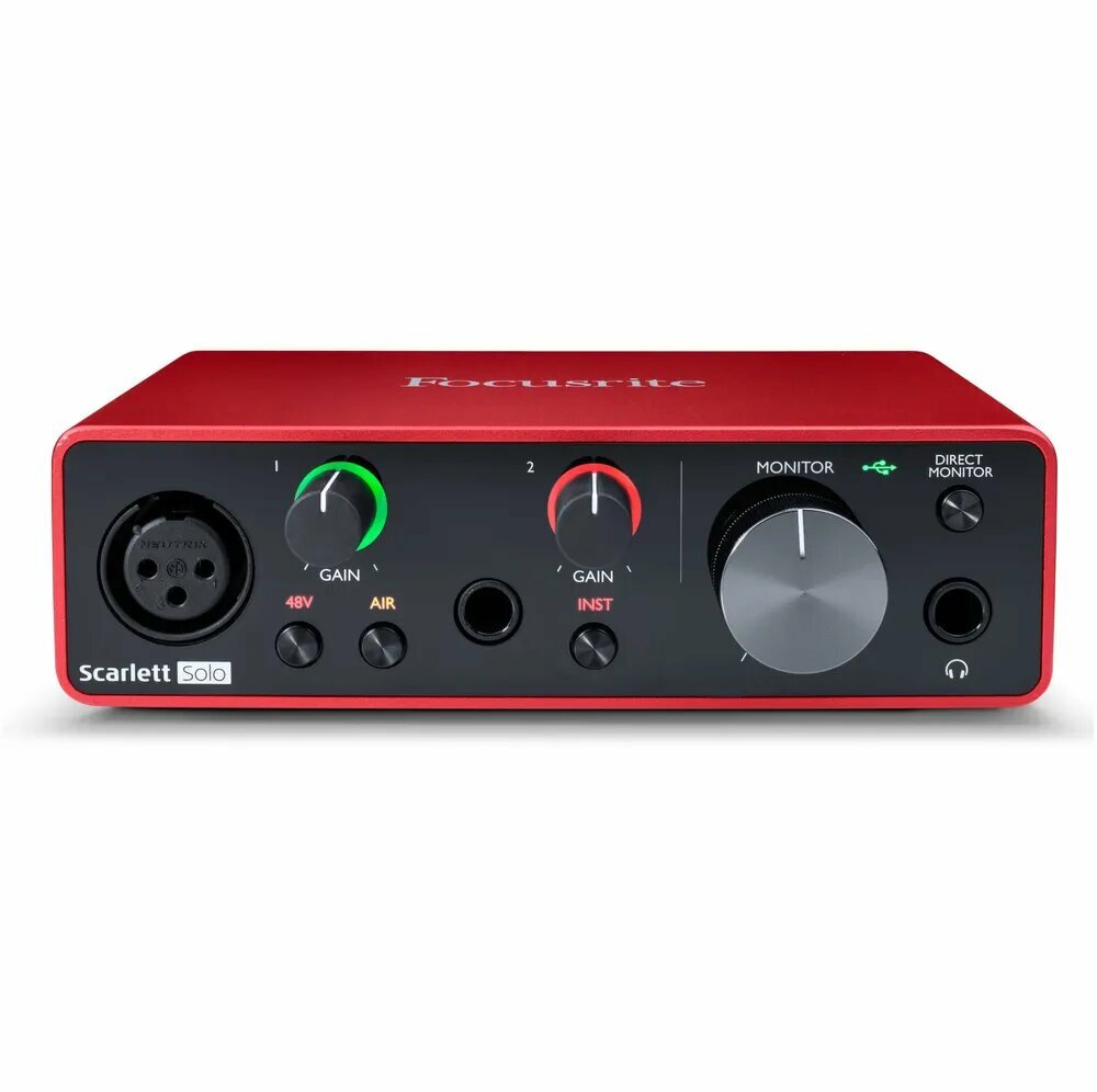 Focusrite Scarlett Solo 3rd Gen - Внешняя звуковая карта, 1 вход, красная
