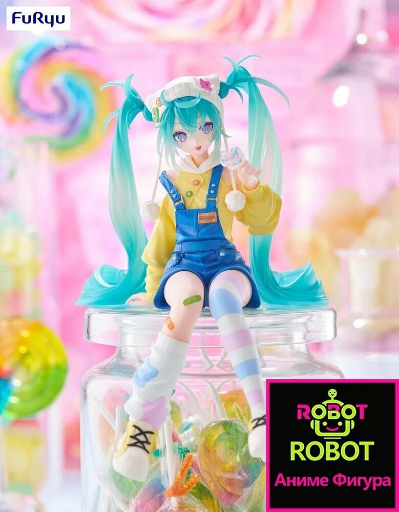 FuRyu аниме фигура/Hatsune Miku Noodle Stopper Lollipop/ ROBOT
