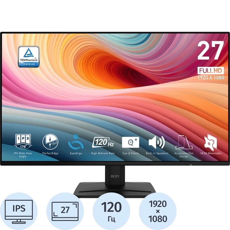 Монитор MSI PRO MP271A E2 27 16:9 FHD IPS, 1ms,120HZ 9S6-3PD0CT-006
