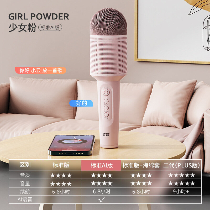 Микрофон и динамик Sony Ericsson MC8, интегрированный беспроводной Bluetooth караоке-микрофон для телевизора, пения детей, универсального мобильного телефона для домашнего использования