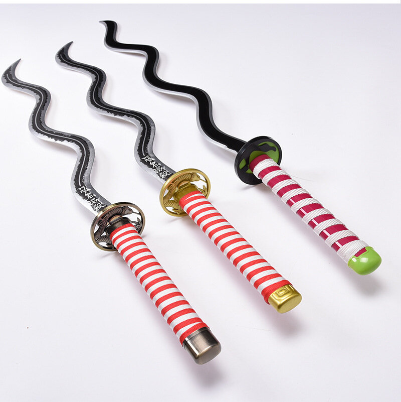 Меч для косплея Demon Slayer, оружие Камадо Танджиро, Зеницу, Иноске, бабочка, ниндзя, детский бамбуковый деревянный неострый меч