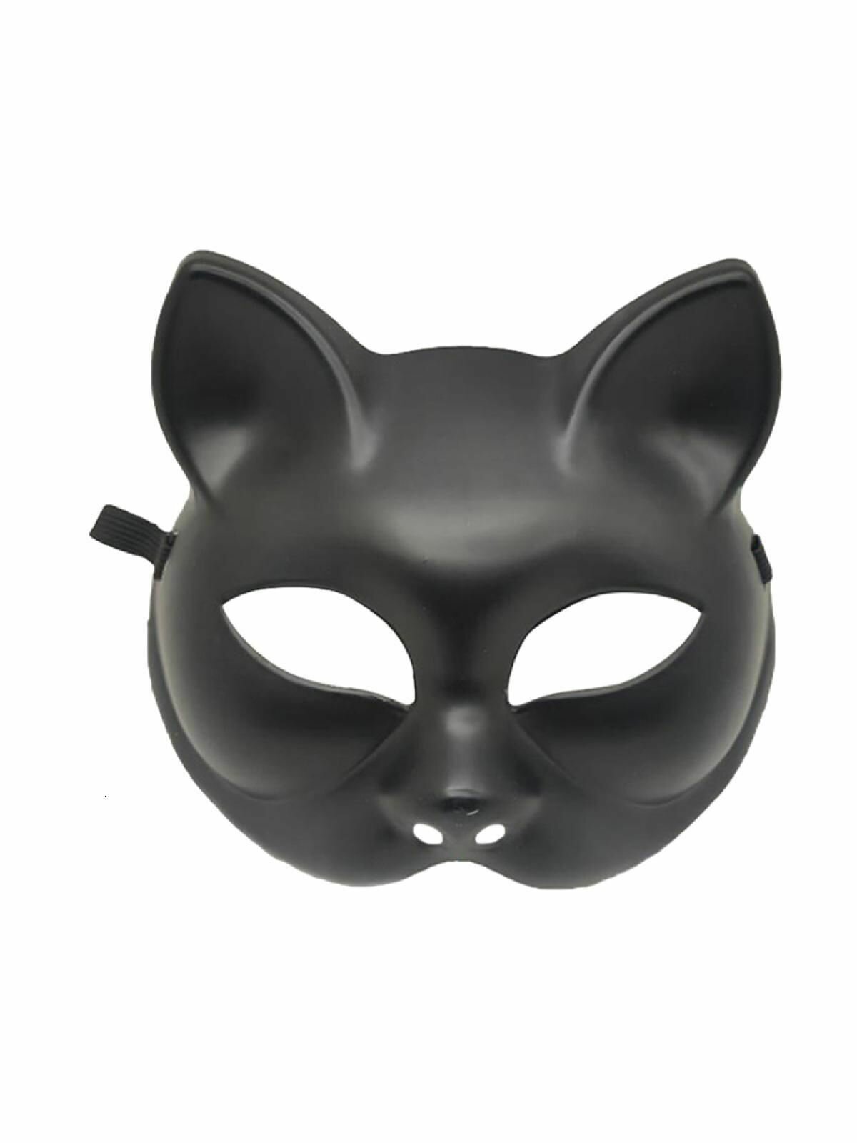 Маска кошки для маскарада, Хэллоуина, карнавала, Черный