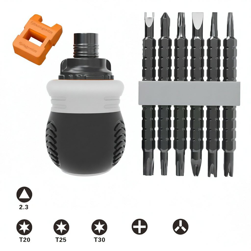 Набор реечных отверток с экономией усилий, телескопический, двухцелевой, реечные насадки для отверток, инструмент для ремонта смартфонов, компьютеров, часов, очков, электроники, размер корпуса: φ4.2*7.2см, размер насадки для отвертки: approx. 85*6.35см,