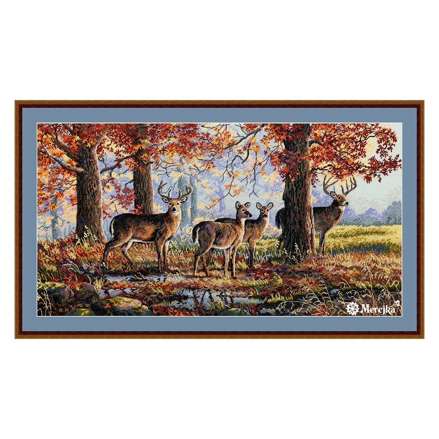 Набор для вышивки крестом "Под дубами", Merejka K-168 14CT unprint canvas