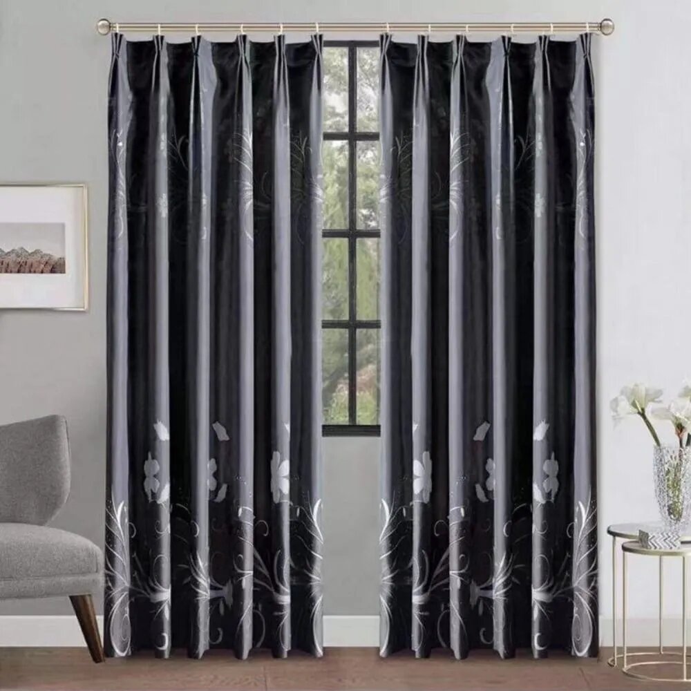 Штора х210 см черный