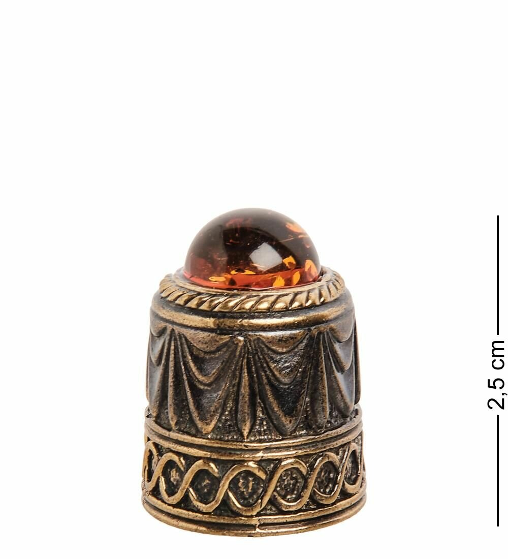 Наперсток из янтаря и латуни "Театральный занавес" A2087994 Народные промыслы, Латунь, янтарь