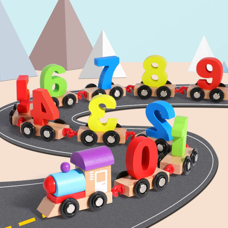 Магнитный цифровой поезд для раннего образования детей, магнитный поезд для мальчиков и девочек, цифровое познание для детей 3-6 лет, 5 игрушек