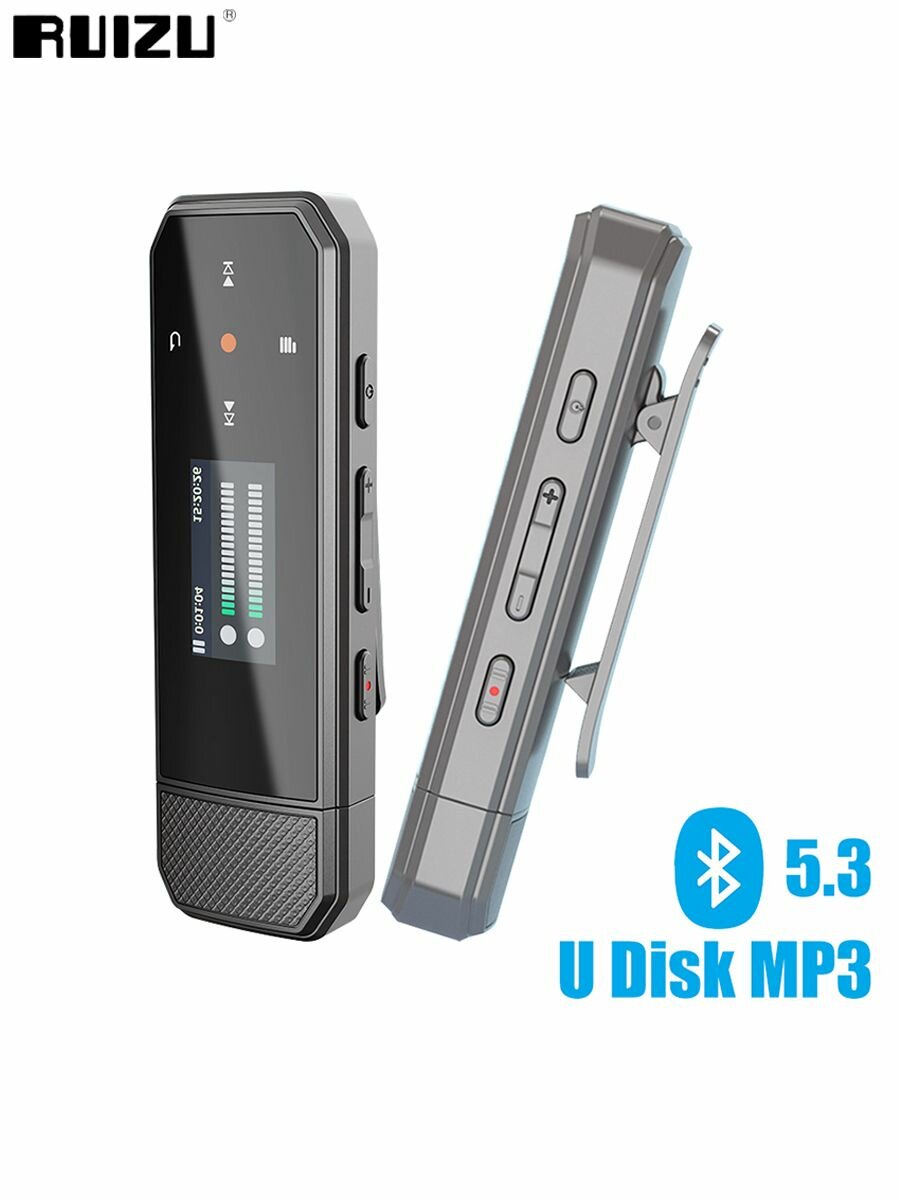 Плеер RUIZU X80 USB Bluetooth с FM-радио, мини-держатель для спорта, музыкальный Walkman с шагомером и диктофоном