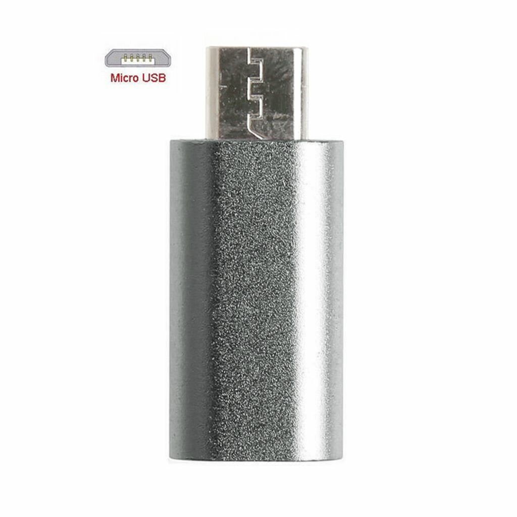 Разъем Apple 8Pin female to Micro USB-штекер-небесно-серый
