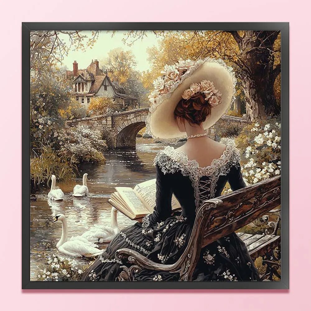 Полная вышивка эко-хлопковой нитью 11CT с принтом для девочек, набор для вышивки крестом, искусство 50x50 см