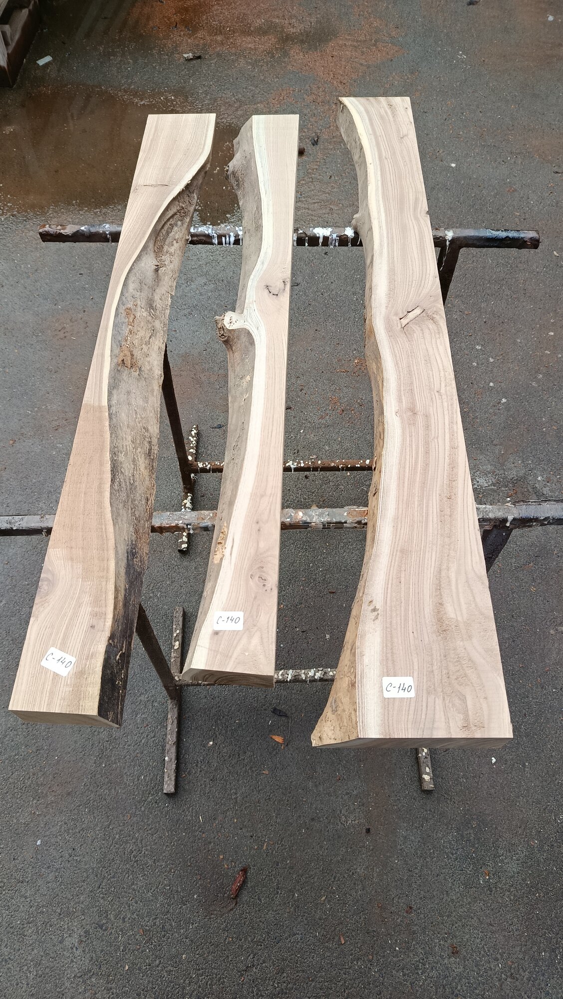 Слеб из карагача, комплект из 3-х штук 100х12х4 см,100х10х4 см,95х10х4см(С140) с живыми краями