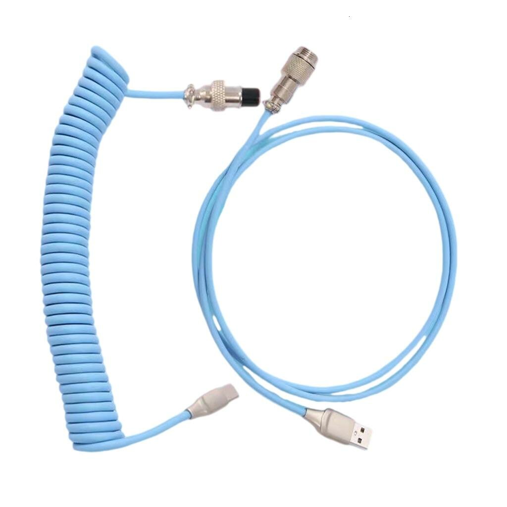 Механическая клавиатура с пружинным кабелем Type-C, Синий