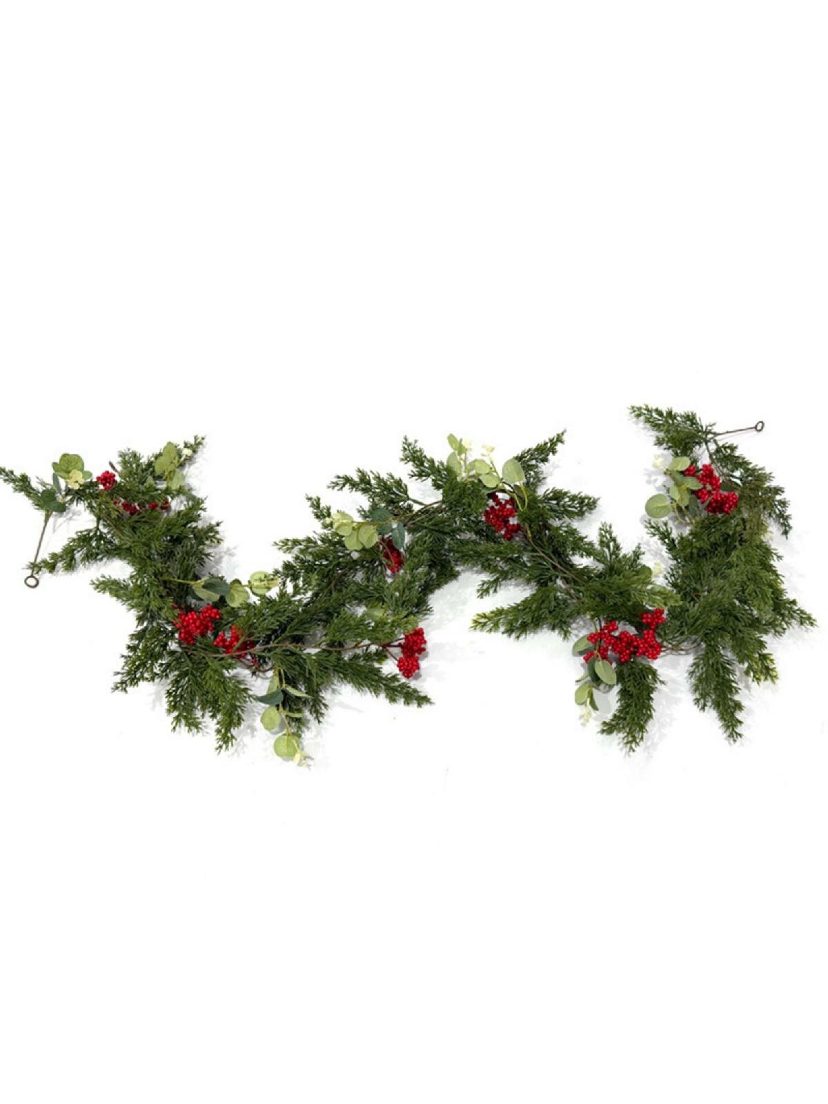 Гибкие пластиковые Листья Ягод Праздничный Дверной Проем Рождественское Украшение окна