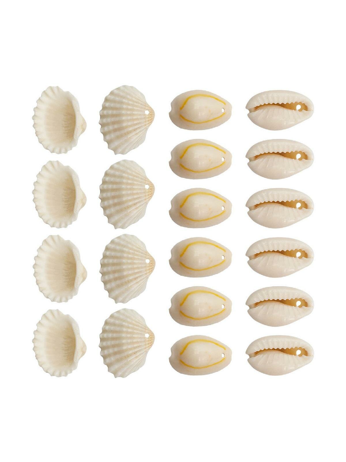 1 комплект ракушек из натуральных ракушек с отверстиями, принадлежности для рукоделия