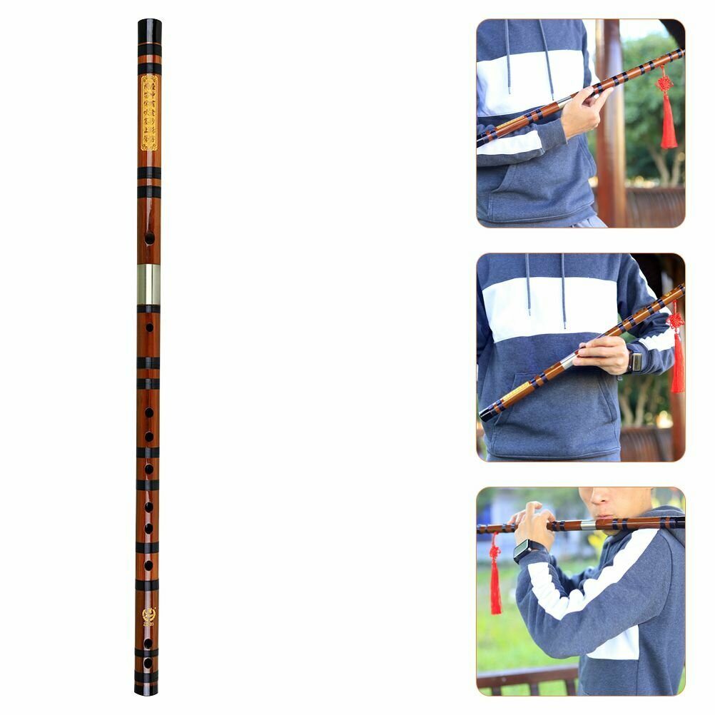 Набор бамбуковых поперечных флейт коричневого цвета для начинающих в портативном футляре