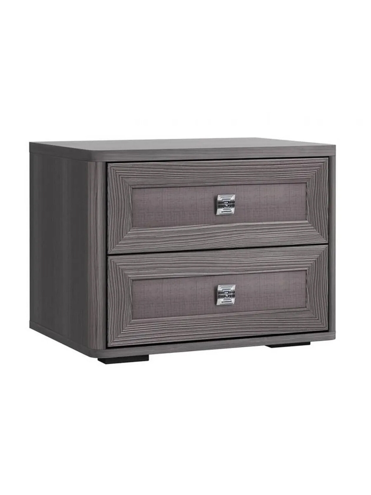 Прикроватная тумбочка Парма Нео 13 с ящиками, 55х39х43 см, Лиственница темная / Экокожа дила