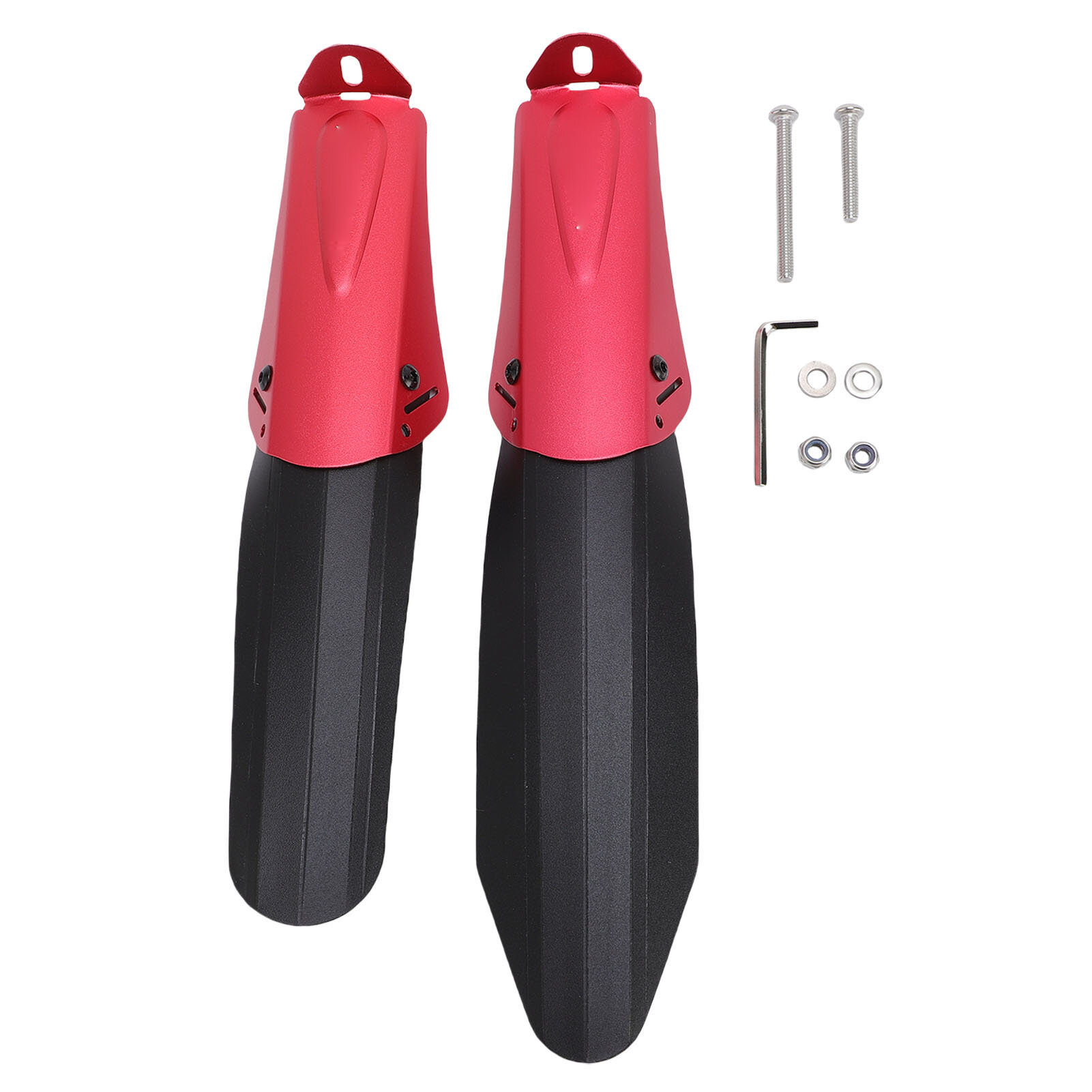Комплект крыльев для складного велосипеда из алюминиевого сплава, полипропилена и нейлона, водонепроницаемые, телескопические, регулируемые, передние и задние, для велосипедов 14-20 дюймов, красный.