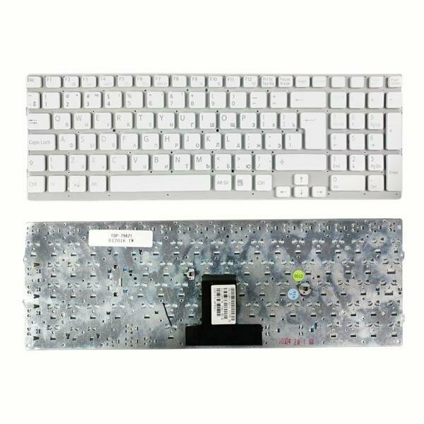 Клавиатура для ноутбука Sony Vaio VPC-EB Series. Г-образный Enter. Белая, без рамки. PN: 14879