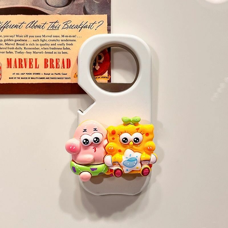 Магнитный открывашка для бутылок с мультяшным дизайном, милый креативный открывашка для пива, артефакт для открывания крышек, открывашка для винных бутылок, открывашка для холодильника