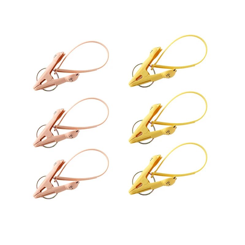 Пластиковые вешалки-прищепки с прищепками в виде кота Set B-6pcs
