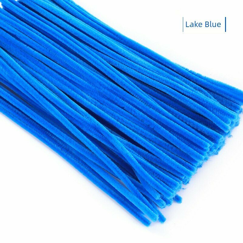 100 шт. голубых изогнутых стержней с золотым блеском для детских поделок