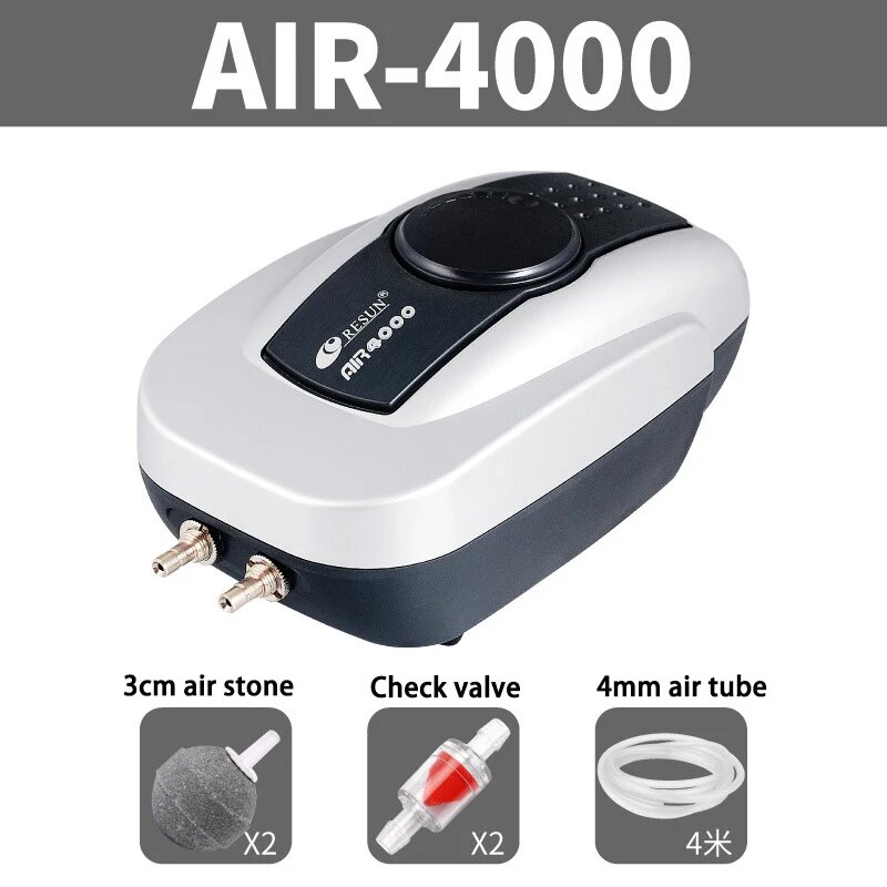Resun Бесшумный воздушный насос для аквариума Air4000 a Set