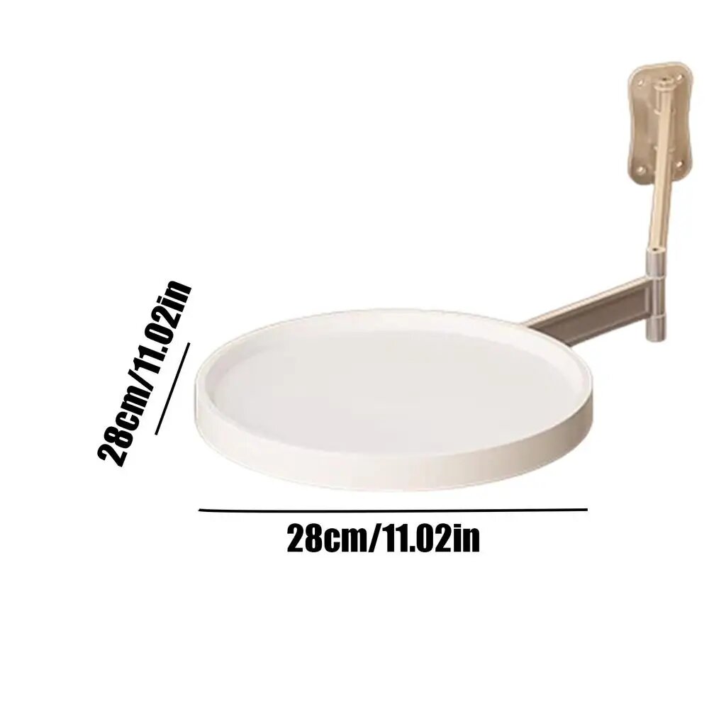 Настенный боковой круглый стол Круглый стол для гостиной Вращение на 180° Складной журнальный столик Маленький настенный стол Настенный карточный столик White