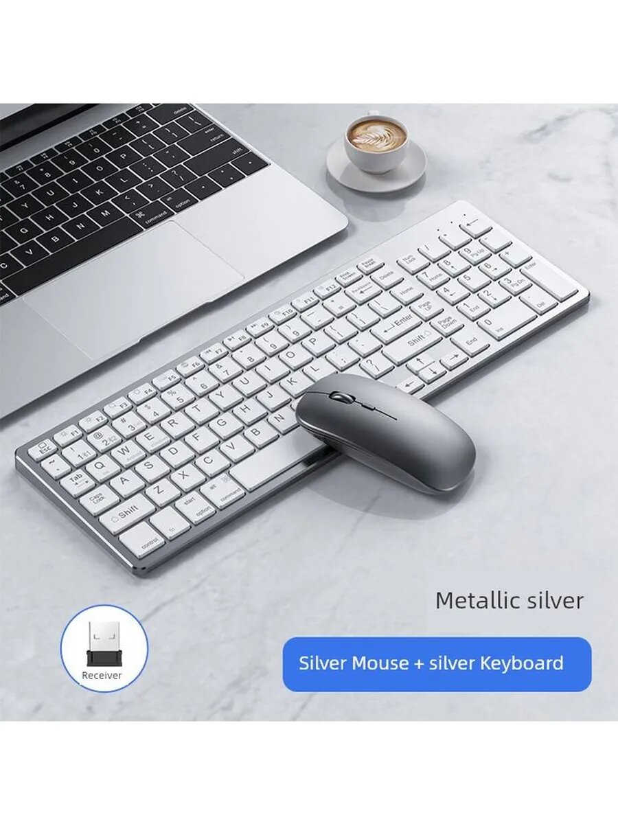 Lenovo Bluetooth клавиатура серебро, длинная, мышь