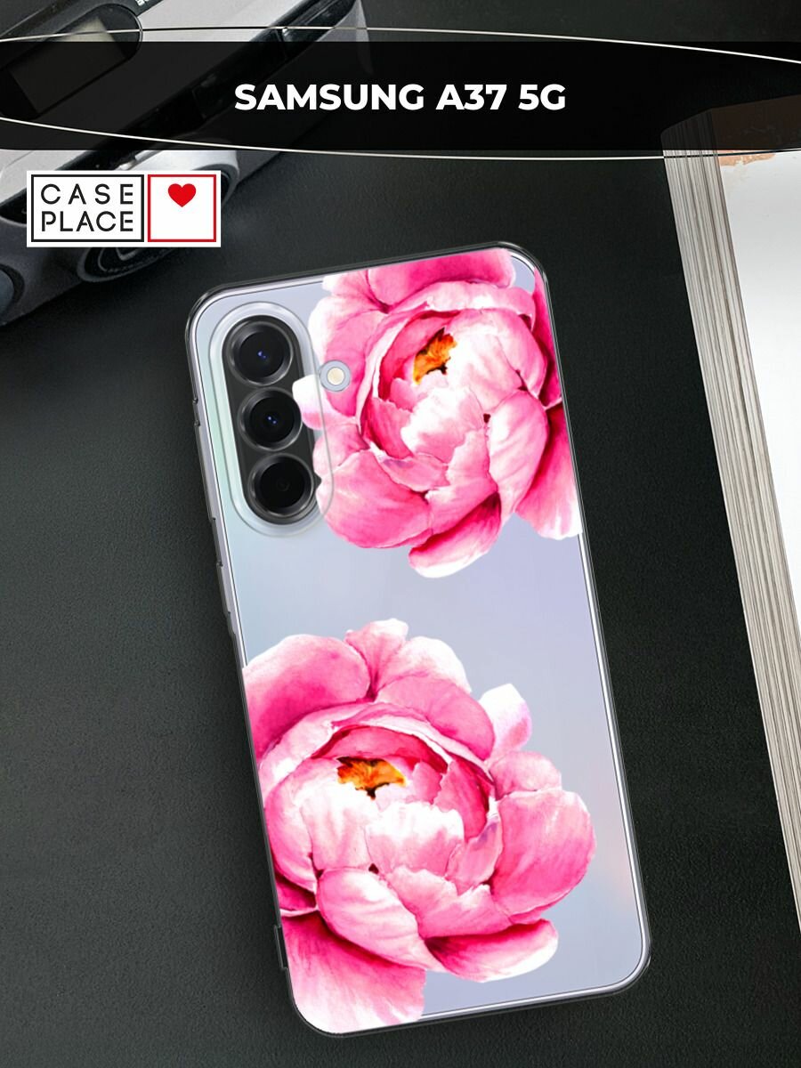 Чехол на Samsung Galaxy A37 5G / Самсунг Галакси А37 5G с принтом Open peonies, прозрачный