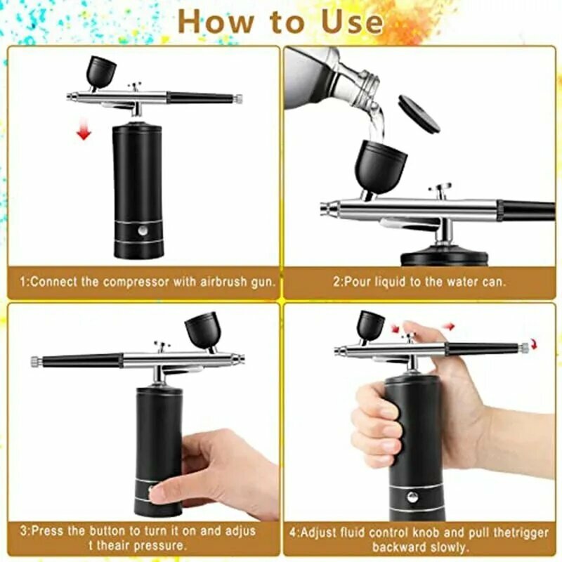 (A I D G) 1 SET Airbrush Kit Перезаряжаемый Беспроводной Компрессор Для Аэрографа Набор Аэрографов