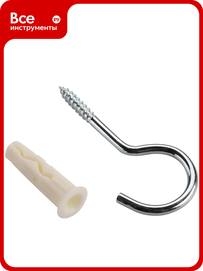 Дюбель европартнер MULTI 6 + крюк-шуруп d4,2 х L50 ZN 12 шт. RB2 0146