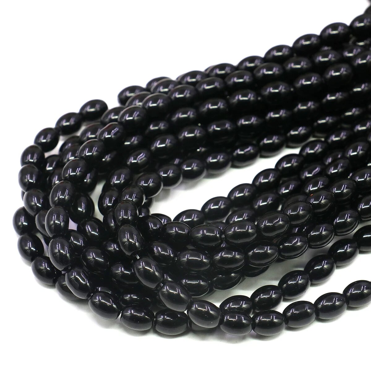 Бусины YOUCAIHUA JEWELRY оникс, черный агат, сердолик 6х9 мм