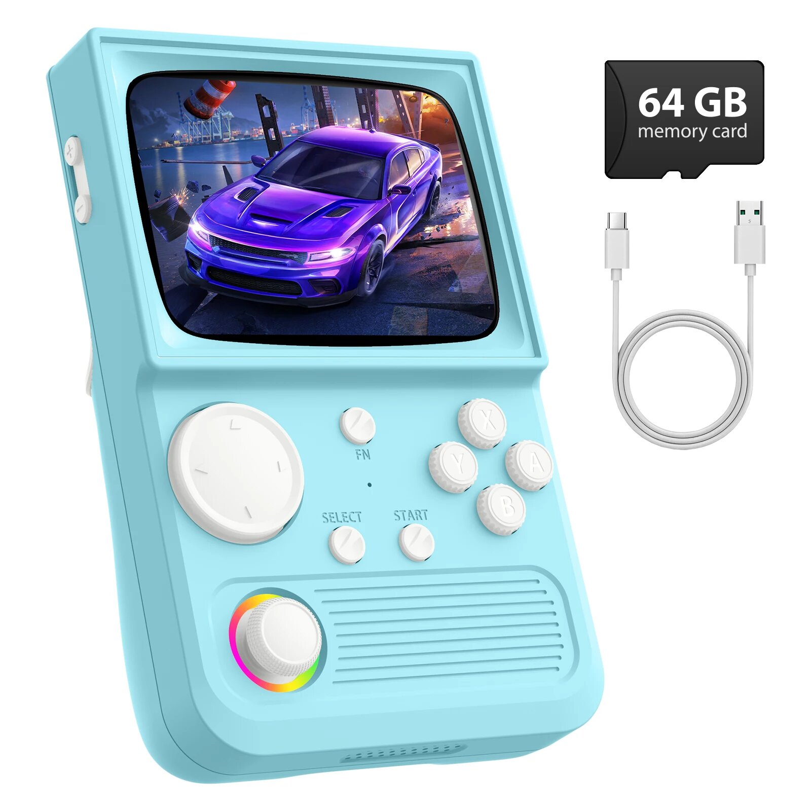 AISLPC R36T Портативная игровая консоль 18000+ игр 64GB, R36T Blue